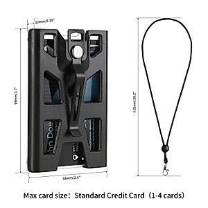 Indoula Badge Holders, Vertical/Hard Plastic ID Badge Holder with Lanyard and Metal Clip (1 Pack, 4 Cards Storable).