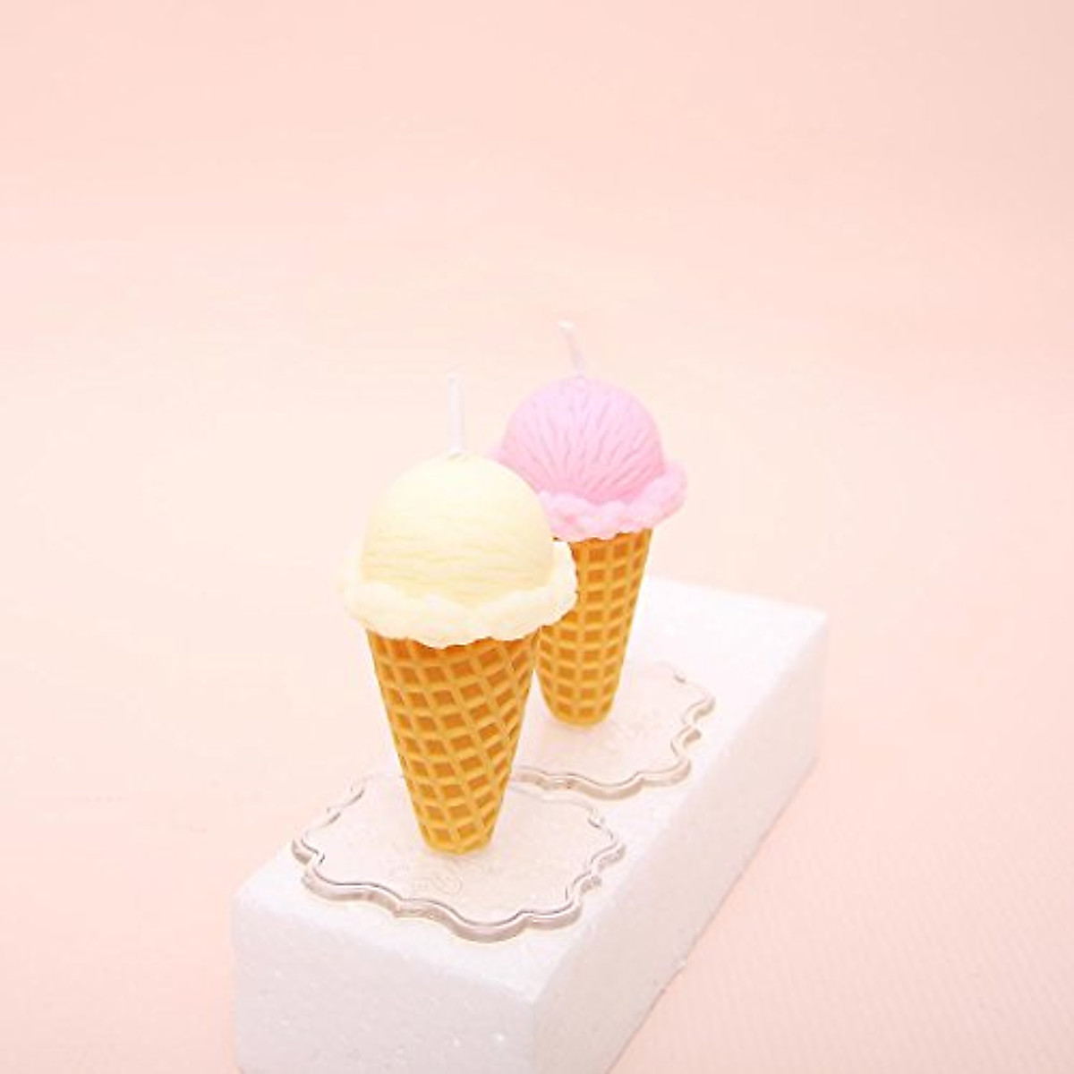 Birthday Candles Lollipops Smokeless Cake Topper Candle for Party Supplies and Wedding Favor (Ice Cream)