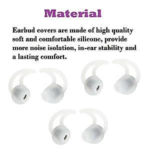 CYADCI Earbud Tips Medium 3 Pairs Soft and Comfortable Silicone Earbud Tips Noise Isolation Tips White Earbud Replacement Tips Compatible with Bose SoundSport Freestyle /IE2 /IE3 Earphones