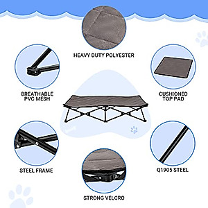 KingCamp Elevated Dog Bed Portable Raised Dog Beds Stable Folding Dog Cot Dog Camping Bed for Outdoor Travel with Washable Mesh for Small, Medium, Large Pet Weight Up to 110lbs with Carry Bag