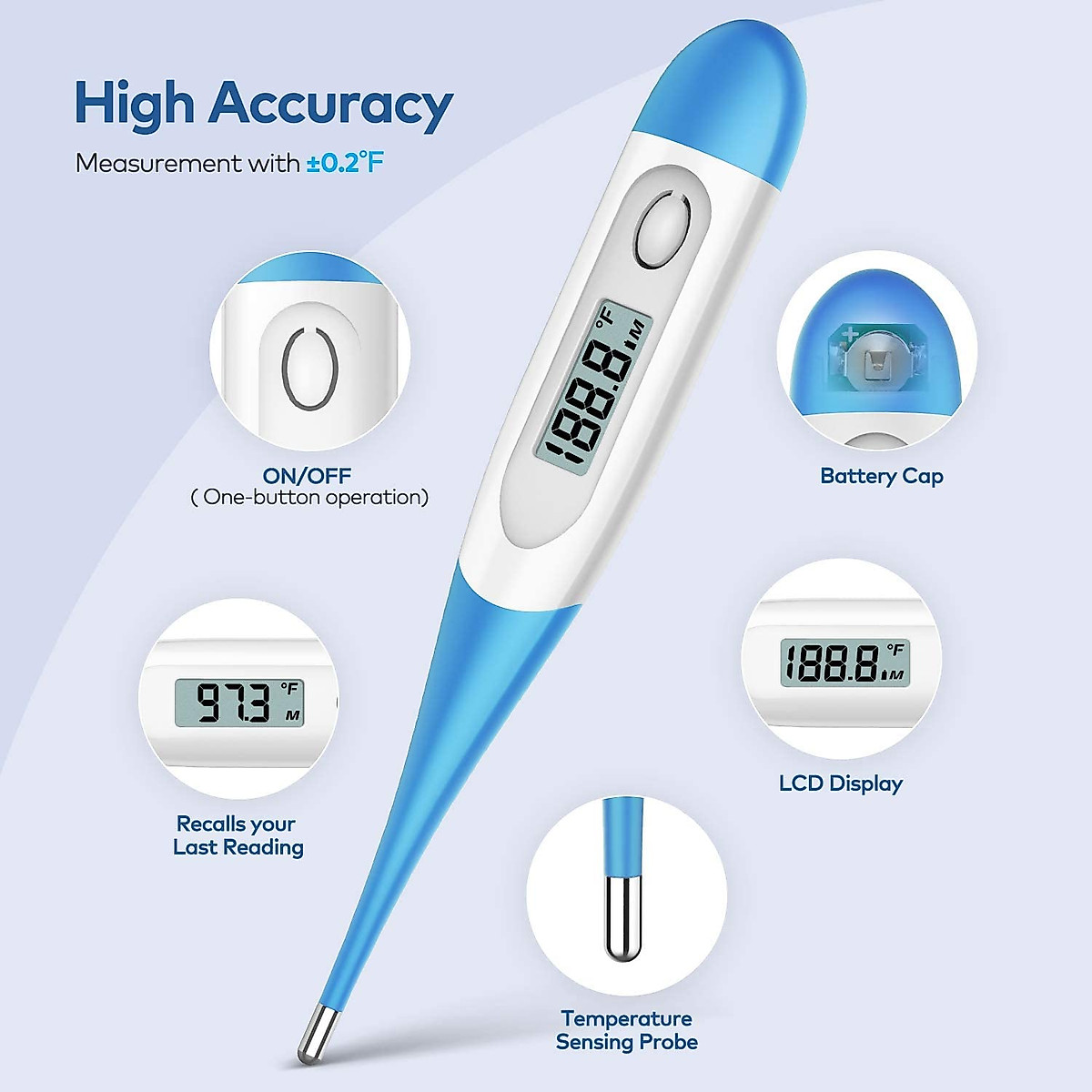 Bundle of Digital Thermometers for Fever for Family Use