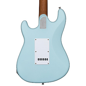 Sterling by Music Man 6 String Solid-Body Electric Guitar, Right, Daphne Blue Satin (CT50HSS-DBLS-M2)