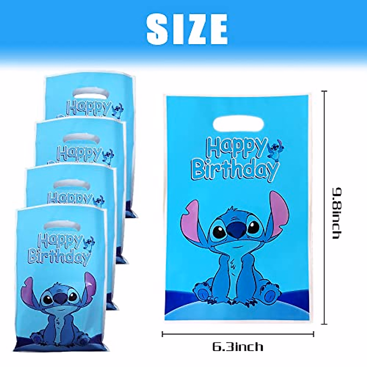 50 PCS Lilo and Stitch Party Gifts Bags,Stitch Theme Candy Bags Favors Good Bags for Lilo and Stitch Birthday Decorations Lilo and Stitch Party Supplies