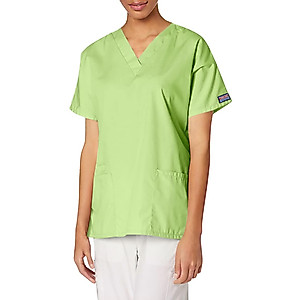 Cherokee Women's V Neck Scrubs Shirt, Lime Green, XXX-Large