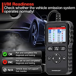 KINGBOLEN OBD2 Scanner,Car Code Reader for Check Engine Light Car Engine Scan Tool with Full OBD2,OBD2 Diagnostic Scan Tool for OBD2 Protocol Vehicles Since 1996. Black