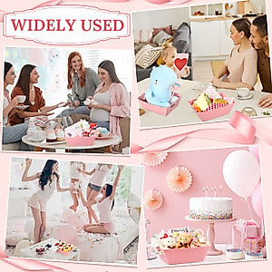 12 Pack Baskets for Gifts Empty 6.5 x 9.8" Small Rectangular Pink Basket with Handles Bulk Gift Basket Market Tray Favor for Valentines Mother's Day Birthday Wedding Bridesmaid