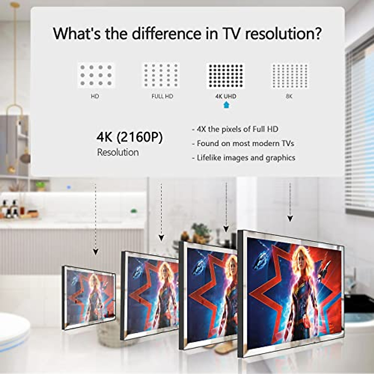 Soulaca 32 inches Smart Mirror Bathroom LED TV Waterproof Vanishing Television IP65 4K ATSC Built-in WiFi Alexa webOS Wall Mounted 2023 Model