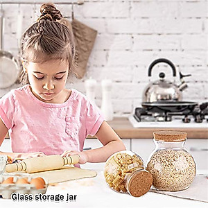 ONEISALL Glass Jar Storage Containers, 60 oz Easter Candy Jar Kitchen Canisters, Airtight Cookie Jar with Cork Lid, Perfect for Candy, Canning, Cereal, Sugar, Beans, Spice, Coffee