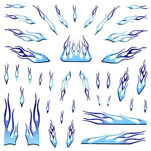 ABC Pinewood Car Blue Flames Decals Compatible with Pinewood Derby Cars