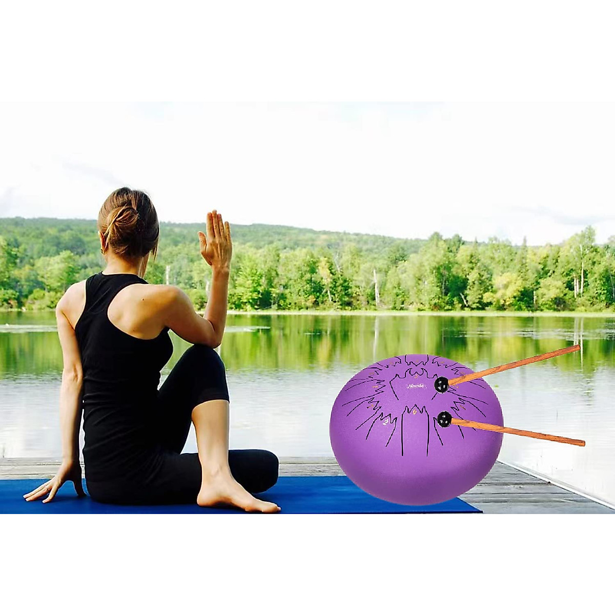 Nanrika Steel Tongue Drum, 12 Inch 13 Note,Percussion Instrument, Hand Pan Drum, With Bag, Music Book, Drumstick and Finger Cover (Lavender)