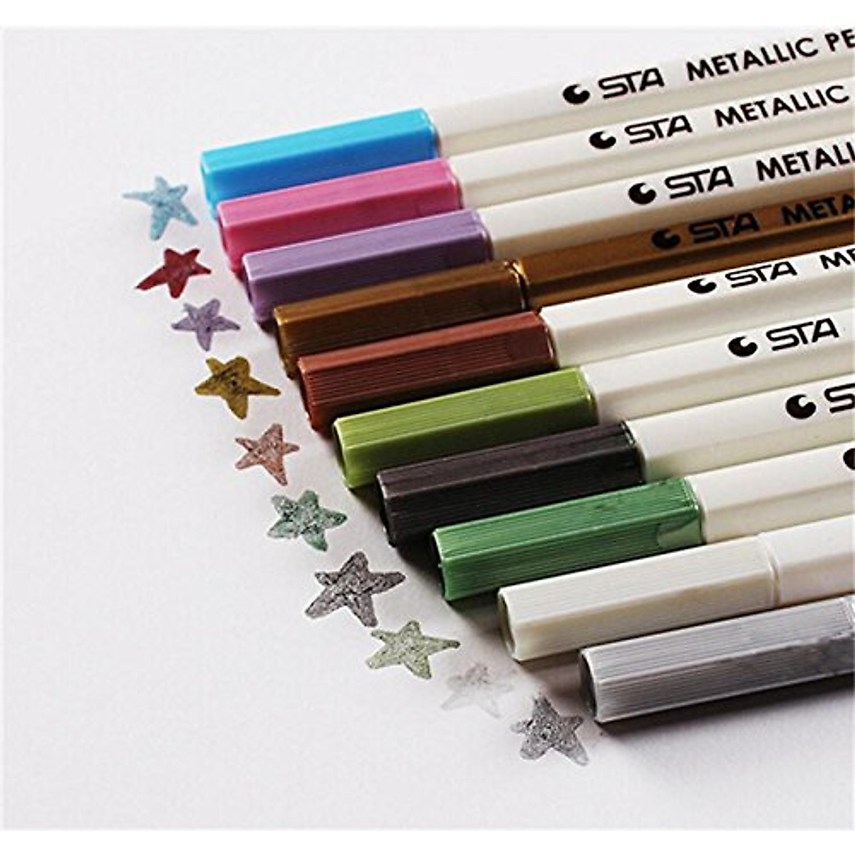 10pcs/lot Album Photo STA Metallic Multi Color Pens Markers DIY Arts & Crafts 10 Color Gel Pens
