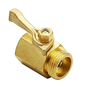 Twinkle Star Super Heavy Duty 3/4" Brass Shut Off Valve Garden Hose Connector, TWIS3005