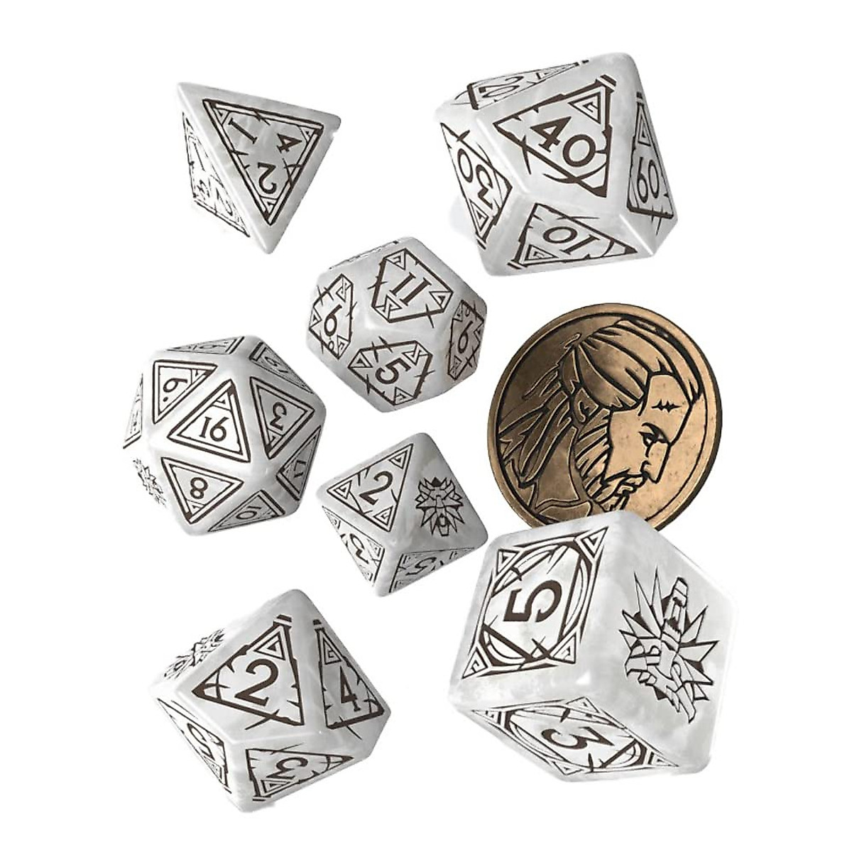 Q-Workshop Witcher Dice Set. Geralt - Q-Workshop White Wolf