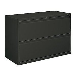 Hon 800 Series Lateral Files w/ Locks-2-Drawer, Lateral, With Lock, 42"x19-1/4"x28-3/8", Charcoal