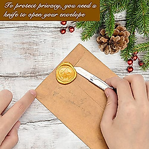 AngleKai Quill Pen and Ink Set, Calligraphy Feather Pen Set with Wax Seal Stamp, Ink, and Wax Seal Sticks, Replacement Nibs, Spoon, Envelope Letter Paper, White Wax, Antique Quills for Gift (Blue)