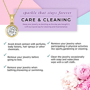 1/2Ct Diamond Pendant Necklace For Women | Certified GH VS/SI Real 14K Yellow Gold Lab Grown Bezel Set Diamond Solitaire Necklace and Chain | Ideal Gift for Girls of all Ages