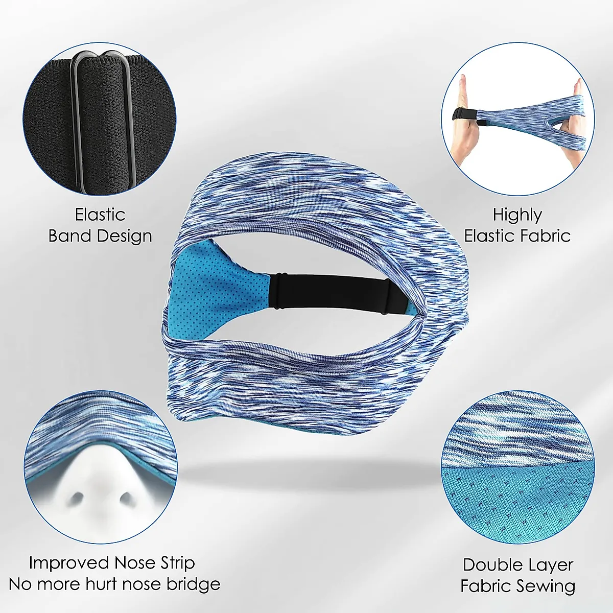 ZyberGears VR Sweat Guard for Meta Quest 2 Quest Pro (3pcs), VR Headset Face Sweat Band for VR Fitness & Workout Games Supernatural Beat Saber