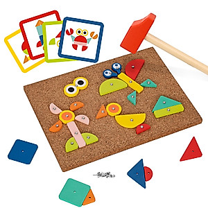 TOOKYLAND Fine Motor Toys, Toy Hammer and Nails Game is Montessori Toys That Exercise Children's Hands-on Skills and Develop Their Imagination for Kids