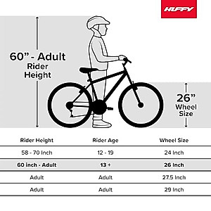 Huffy Hardtail Mountain Trail Bike 24 inch, 26 inch, 27.5 inch, 26 Inch Wheels/17 Inch Frame, Military Green Gloss