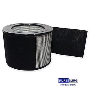 PUREBURG Replacement Filter Compatible with Filter Queen Defender 4000 7500 360 Air Purifiers,H13 True HEPA + 4 x Activated Carbon Pre-Filter Wraps Air Clean Dust VOCs Odor