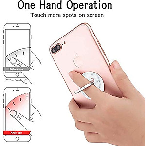 2 Pack/Cell Phone Ring Holder 360 Degree Rotation Finger Stand Works for All Smartphone and Tablets-Rose Gold Elephant on Marble Clear Tribal Pattern