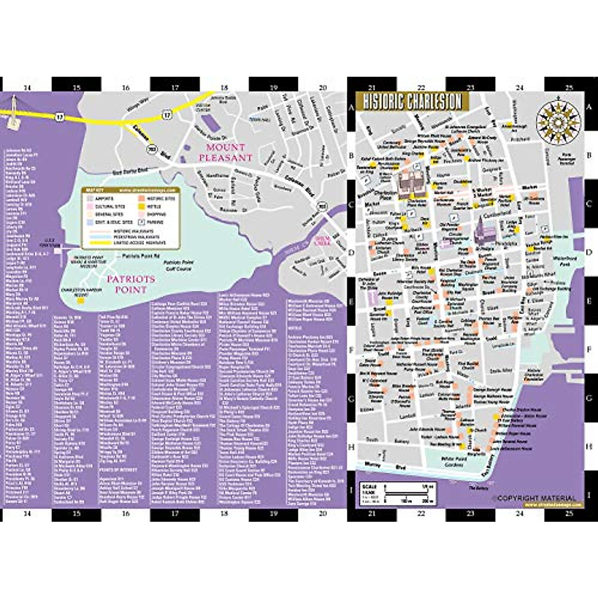Streetwise Charleston Map - Laminated City Center Street Map of Charleston, South Carolina (Michelin Streetwise Maps)