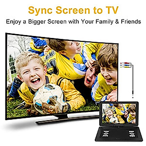 JEKERO 17.9" Portable DVD Player with 15.6" HD Swivel Large Screen, 6 Hrs 5000mAh Rechargeable Battery DVD Player Portable with Car Charger, Sync TV, Support USB/SD Card/Regions Free