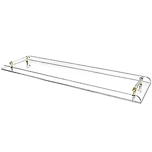 31inch Bathtub Caddy Tray,Gold Handle Clear Bathtub Caddy Tray,Acrylic Bathroom Organizer Shelf Bath tub Table Caddy Tray