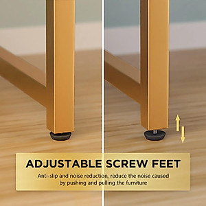 Ckofgdsue 32 Inch Small Computer Desk for Bedroom，Sturdy Wooden Home Office Desk for Small Spaces，Simple Modern Style Tables with Metal Desk Legs Writing Study Table for Adults&Kids,White Gold