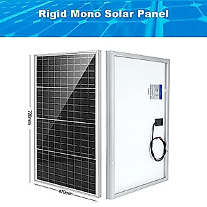 Nicesolar 50W 12V Solar Panel kit Monocrystalline Off Grid System Battery Charger for RV Boat Trailer Cabin Garden Shed Home, with 20A Charge Controller for 12V Lead-Acid & Lithium & LiFePO4 Battery