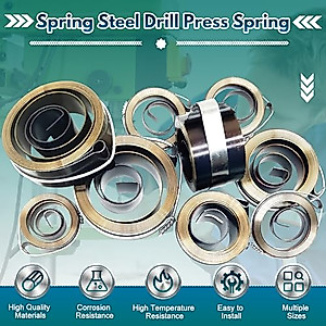 MroMax Drill Press Return Spring, Quill Spring Feed Return Coil Spring Assembly 60.63"x0.39"x0.06"1PCS