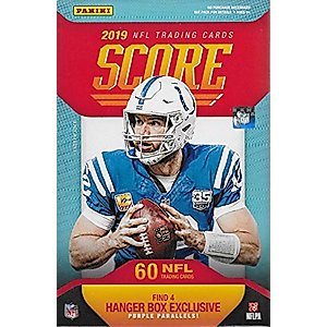 2019 Score Football Factory Sealed Hanger Box with 60 Cards including 4 Exclusive Purple Parallels and 12 Rookie Cards in each Box and Chance For Autographs of Kyler Murray and Dwayne Haskins Plus