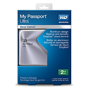 WD 2TB Silver My Passport Ultra Metal Edition Portable External Hard Drive - USB 3.0 - WDBEZW0020BSL-NESN