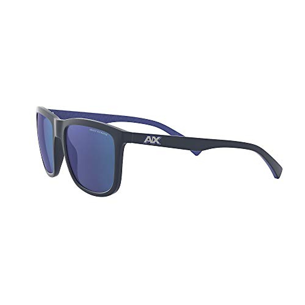 A|X ARMANI EXCHANGE Men's AX4093S Square Sunglasses, Matte Blue/Blue Mirrored/Blue, 56 mm