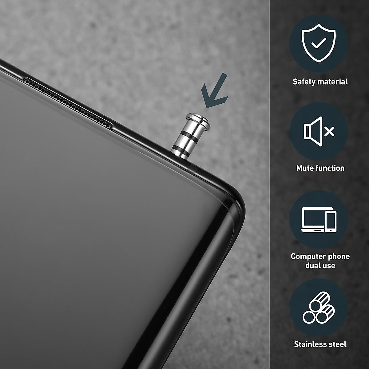 Hemobllo 3Pcs Microphone Blocker Metal Blocks Audio Hacking for Computers, Tablets and Smart Phones Compatible with AmazonBasics