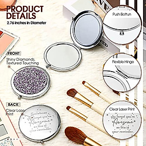 Roowest 10 Pcs Inspirational Compact Mirror Sometimes You Forget You're Awesome Appreciation Thank You Gifts for Women Employee Coworker Staff Magnifying Pocket Mirror (Light Purple)