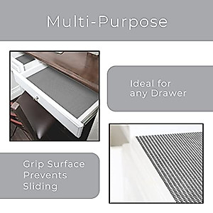 Smart Design Classic Grip Shelf Liner For Home Organization- Non Adhesive/Slip, Easy Clean - Perfect for Desk, Shelves, Kitchen, Bathroom, Cabinet Protection -Graphite Gray​