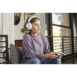 JBL Quantum 100 Over-Ear Surround Sound Gaming Headphones Bundle with Deluxe CCI Cleaning Cloth (Black)