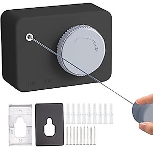 Retractable Clothesline Outdoor,Retractable Clothes Line&Maximum Extension: 13.8ft,304 Stainless Steel Clothes Line Retracting Outdoors&Indoor,Suitable for Laundry Room, Drying Room, Bedroom (Black)