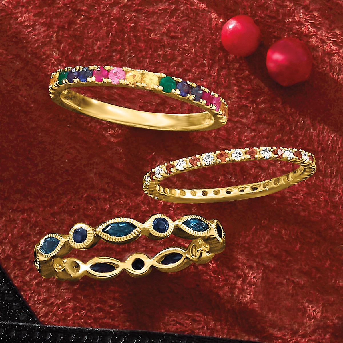 RS Pure by Ross-Simons 0.70 ct. t.w. London Blue Topaz and .30 ct. t.w. Sapphire Geometric Eternity Band. Size 6