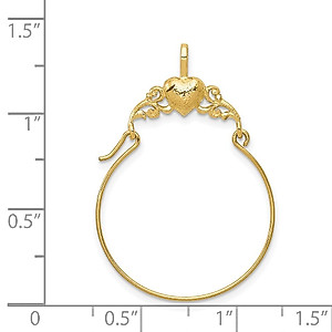 Auriga Fine Jewelry Gift For Mothers Day 14k Yellow Gold Polished Heart Charm Holder Gift for Women