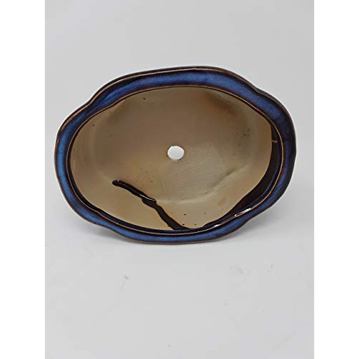 A14012 B Ceramic Bonsai Pots - Japanese Houtoka Brand - Blue
