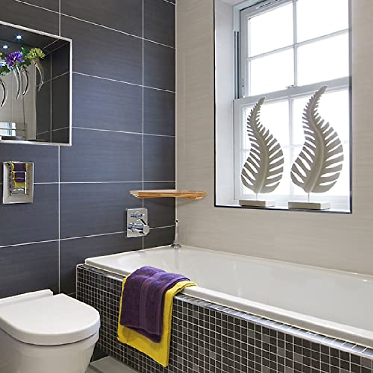 DECHOUS Corner Wall Shelf, Beech Wood Floating Shelves Wall Mounted, Natural Corner Wall Shelf