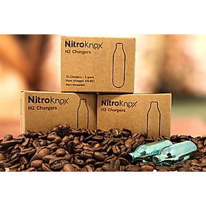Nitroknox N2 Chargers for Nitro Cold Brew Coffee 10 Pack Non-threaded Pure Nitrogen Cartridges