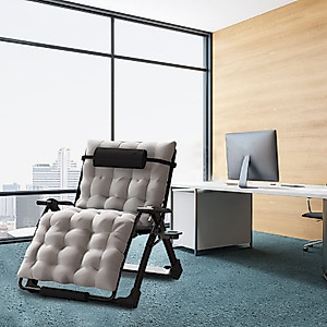 soliles Oversized XXL 33 in Zero Gravity Chair, Reclining Lounge Chair with Removable Cushion & Tray for Indoor and Outdoor, Ergonomic Patio Recliner Folding Reclining Chair