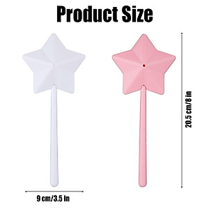 2pcs Wand Salt and Pepper Shakers, Magical Wands Duo Salt Seasoning Spice Stars Stick Refillable Pentagram Shape Salt Dispenser with Holes for Halloween Christmas Kitchen Accessories (Pink, White)