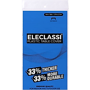 Eleclassi Royal Blue 12 Pack Premium Disposable Plastic Tablecloth 54 x 108 Inch - Waterproof Disposable Tablecloth for Rectangle Tables Up to 8 Feet in Length - Plastic Table Cloth Disposable