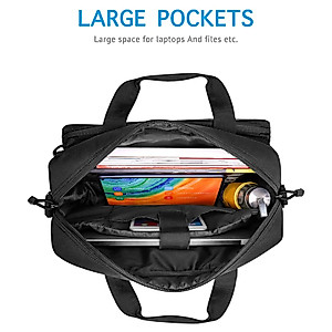 MOSISO Tactical Laptop Messenger Shoulder Bag, 15-16 inch Multifunctional Adjustable Large Notebook Carrying Sleeve Case Pockets, Black