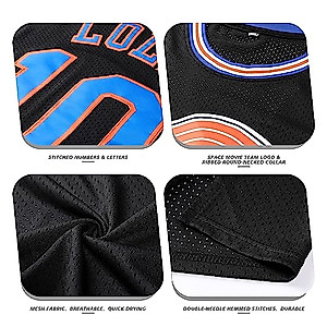 Mens Basketball Jersey Lola#10 Bugs#1 : Space Movie Jerseys 90s for Halloween Sports Hip Hop Party Clothing Set (as1, Alpha, l, Regular, Regular, #10 Black)