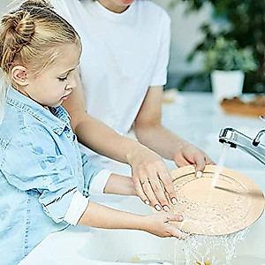 shopwithgreen 10 Inch Wheat Straw Dinner Plates, Unbreakable Sturdy Plastic Dinner Plates, Microwave and Dishwasher Safe